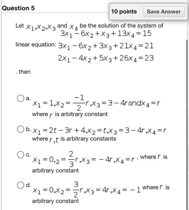 Solved Let x1,x2,x3 and x4 be the solution of the system of | Chegg.com