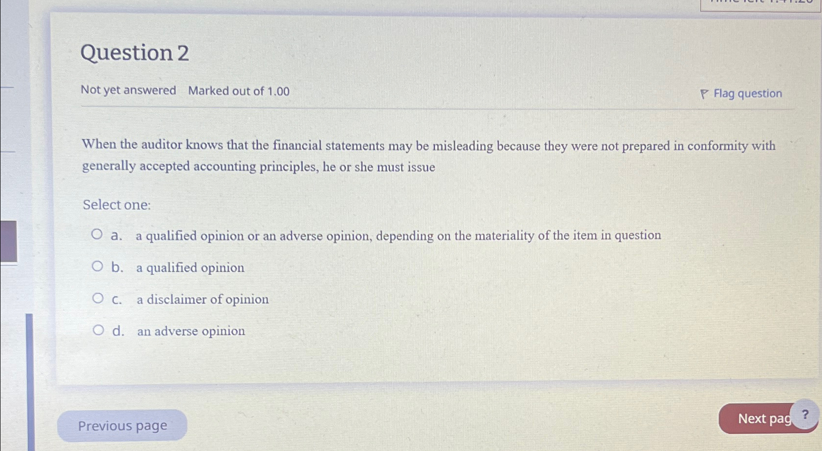 Solved Question 2Not yet answered Marked out of 1.00P Flag | Chegg.com