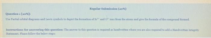 Solved Regular Submission (20%) Question (ao) to Partial | Chegg.com