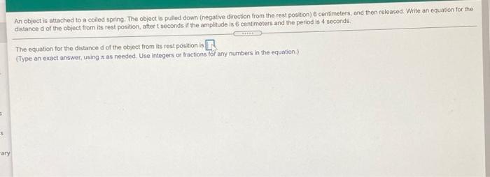 Solved An object is attached to a coiled spring. The object | Chegg.com