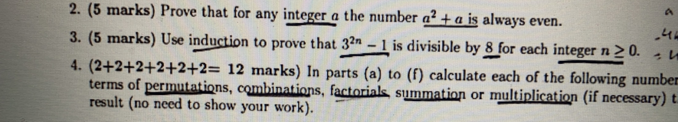Solved ( 5 ﻿marks) ﻿Prove that for any integer a the number | Chegg.com