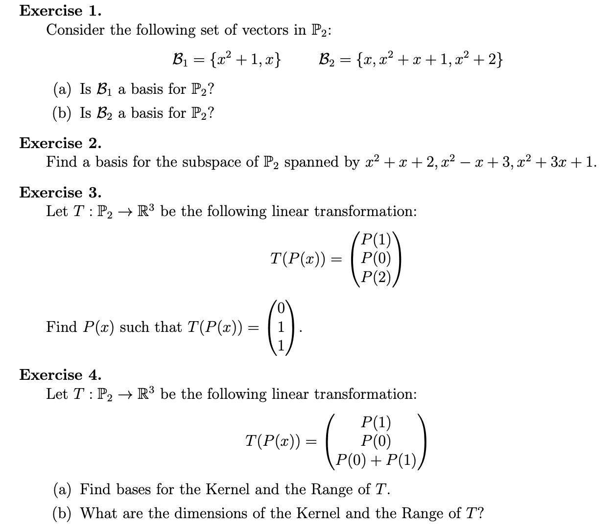 Solved Exercise 1.Consider the following set of vectors in | Chegg.com