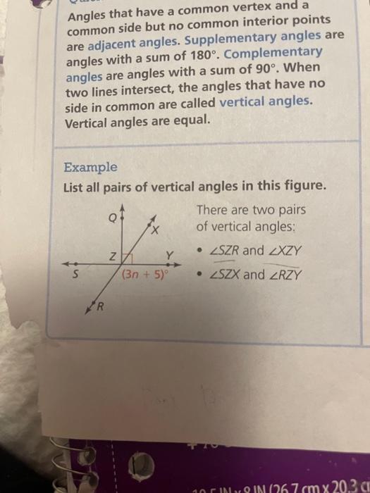 Solved Angles that have a common vertex and a common side | Chegg.com