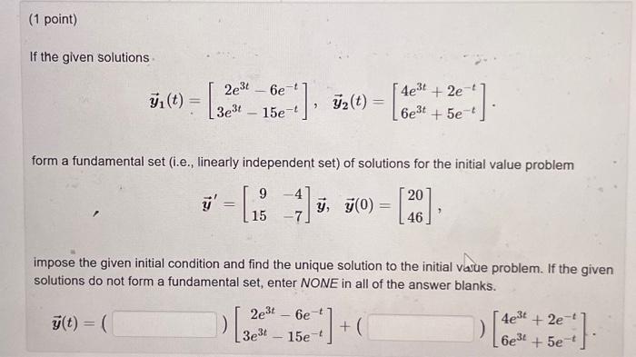 Solved If the given solutions | Chegg.com