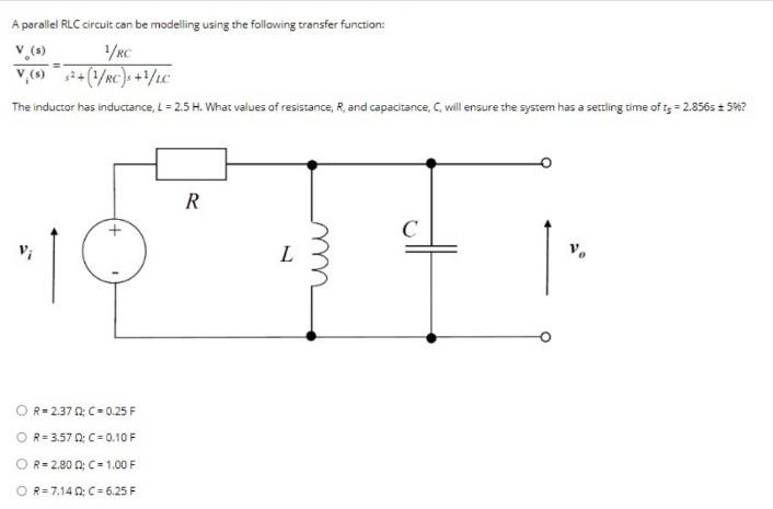 Solved A parallel RLC circuit can be modelling using the | Chegg.com