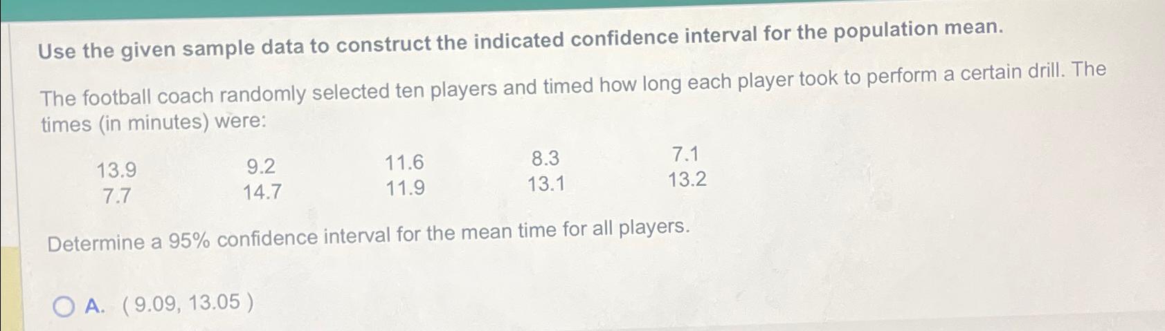 Solved Use the given sample data to construct the indicated | Chegg.com