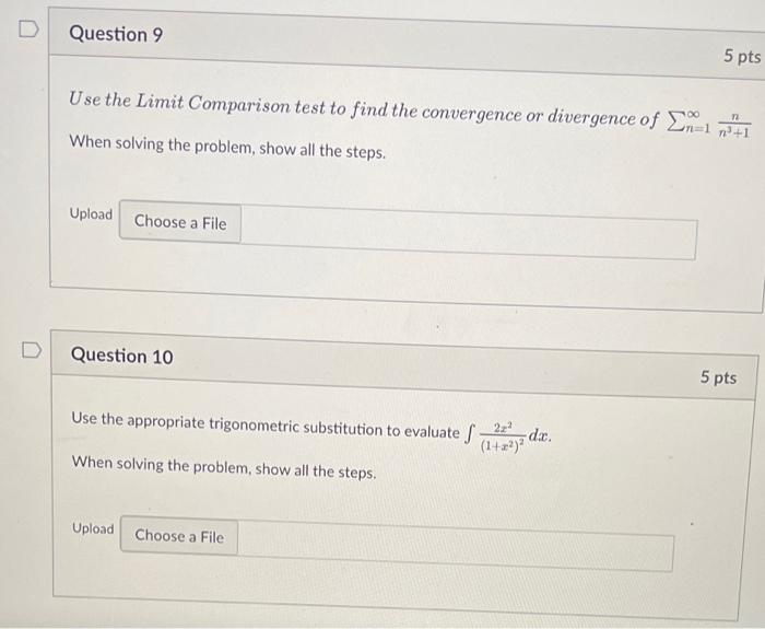 Solved Use the Limit Comparison test to find the convergence | Chegg.com