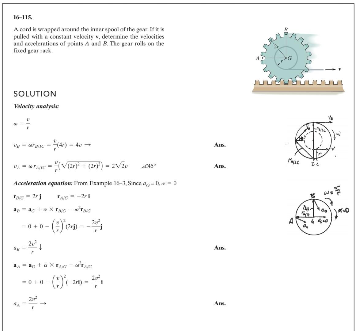 Solved 16-115. A cord is wrapped around the inner spool of | Chegg.com