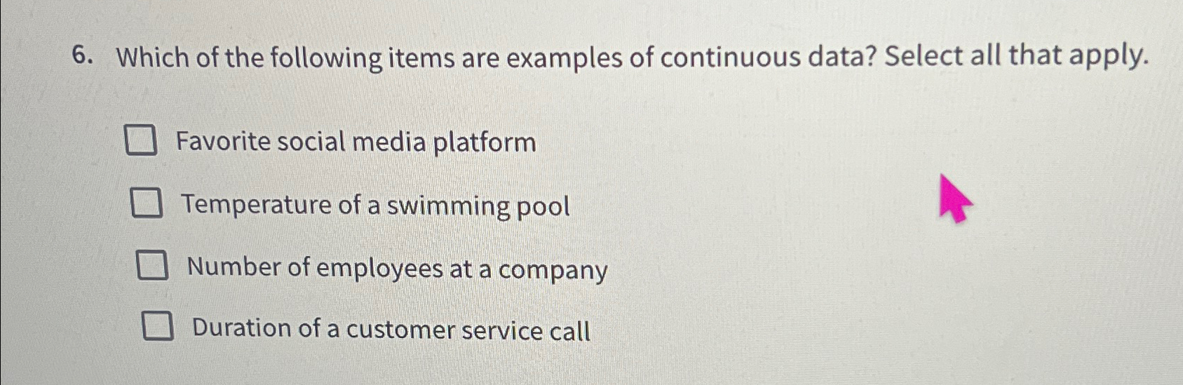 Solved Which of the following items are examples of | Chegg.com