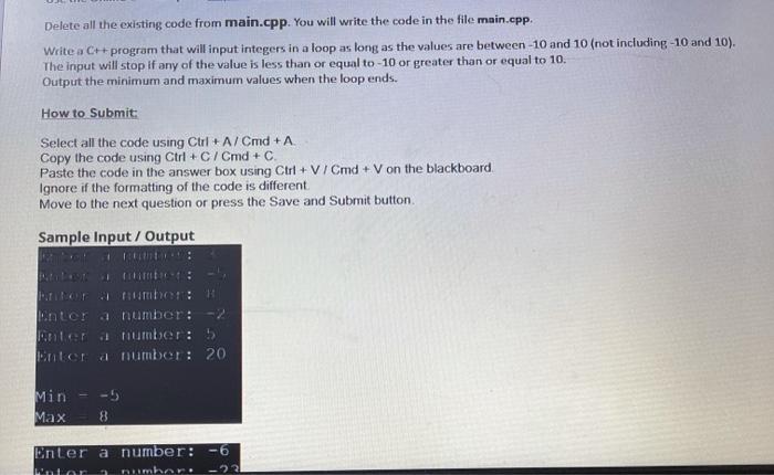 Solved Delete all the existing code from main.cpp. You will | Chegg.com