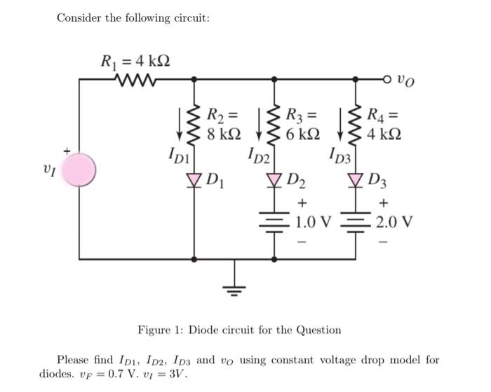 Solved Consider the following circuit: Figure 1: Diode | Chegg.com