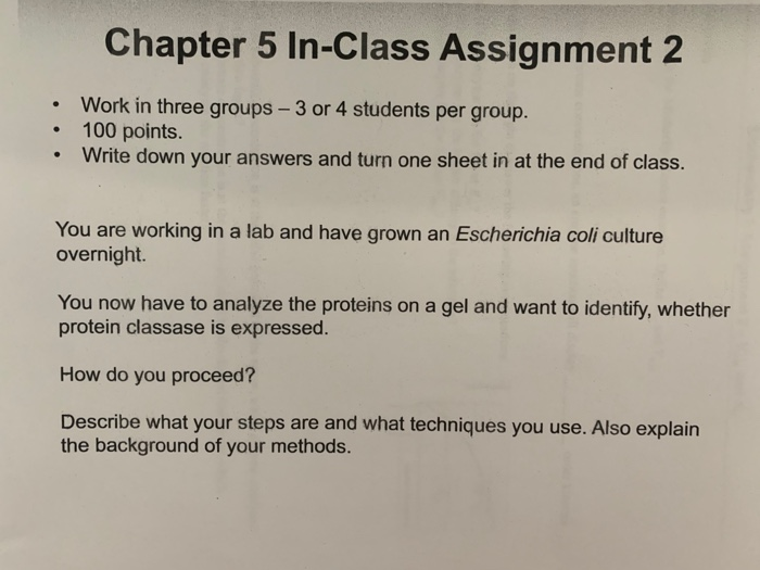 Solved Chapter 5 In-Class Assignment 2 . Work in three | Chegg.com