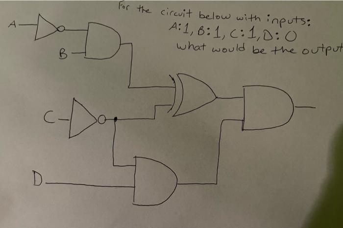 Solved For the circuit below with inputs: | Chegg.com