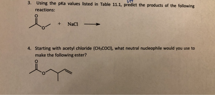 Solved UT 3. Using the pka values listed in Table 11.1, | Chegg.com