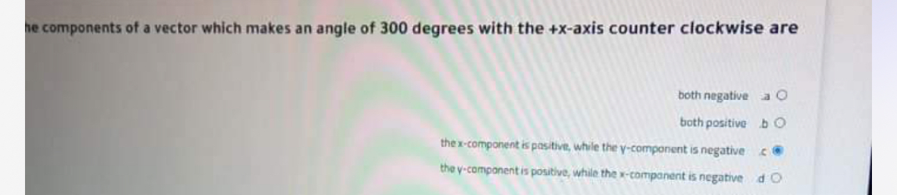 Solved he components of a vector which makes an angle of 300 | Chegg.com