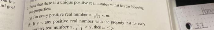 Solved this and goal Prove that there is a unique positive | Chegg.com