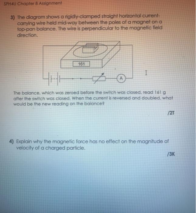 Solved SPH4U Chapter 8 Assignment 3) The diagram shows a | Chegg.com