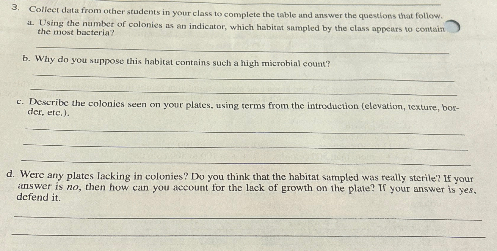Solved Collect data from other students in your class to | Chegg.com