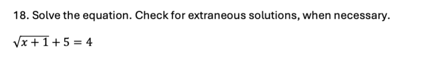 Solved Solve the equation. Check for extraneous solutions, | Chegg.com