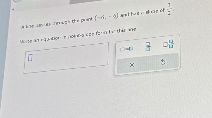 Solved A line passes through the point (−6,−6) and has a | Chegg.com