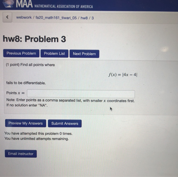 Solved MAA MATHEMATICAL ASSOCIATION OF AMERICA