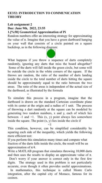 Solved EE332: INTRODUCTION TO COMMUNICATION THEORY Lab | Chegg.com