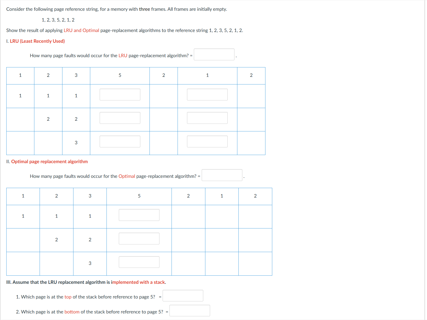 Solved Consider the following page reference string, for a | Chegg.com