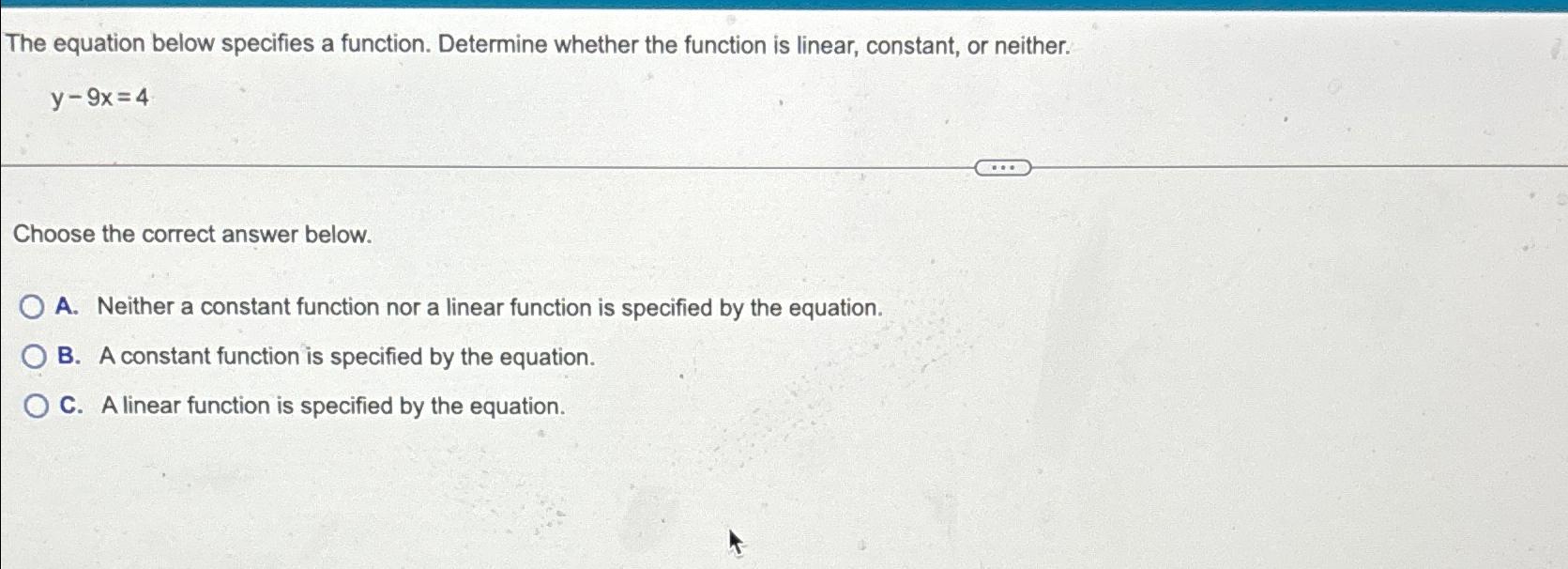 Solved The equation below specifies a function. Determine | Chegg.com
