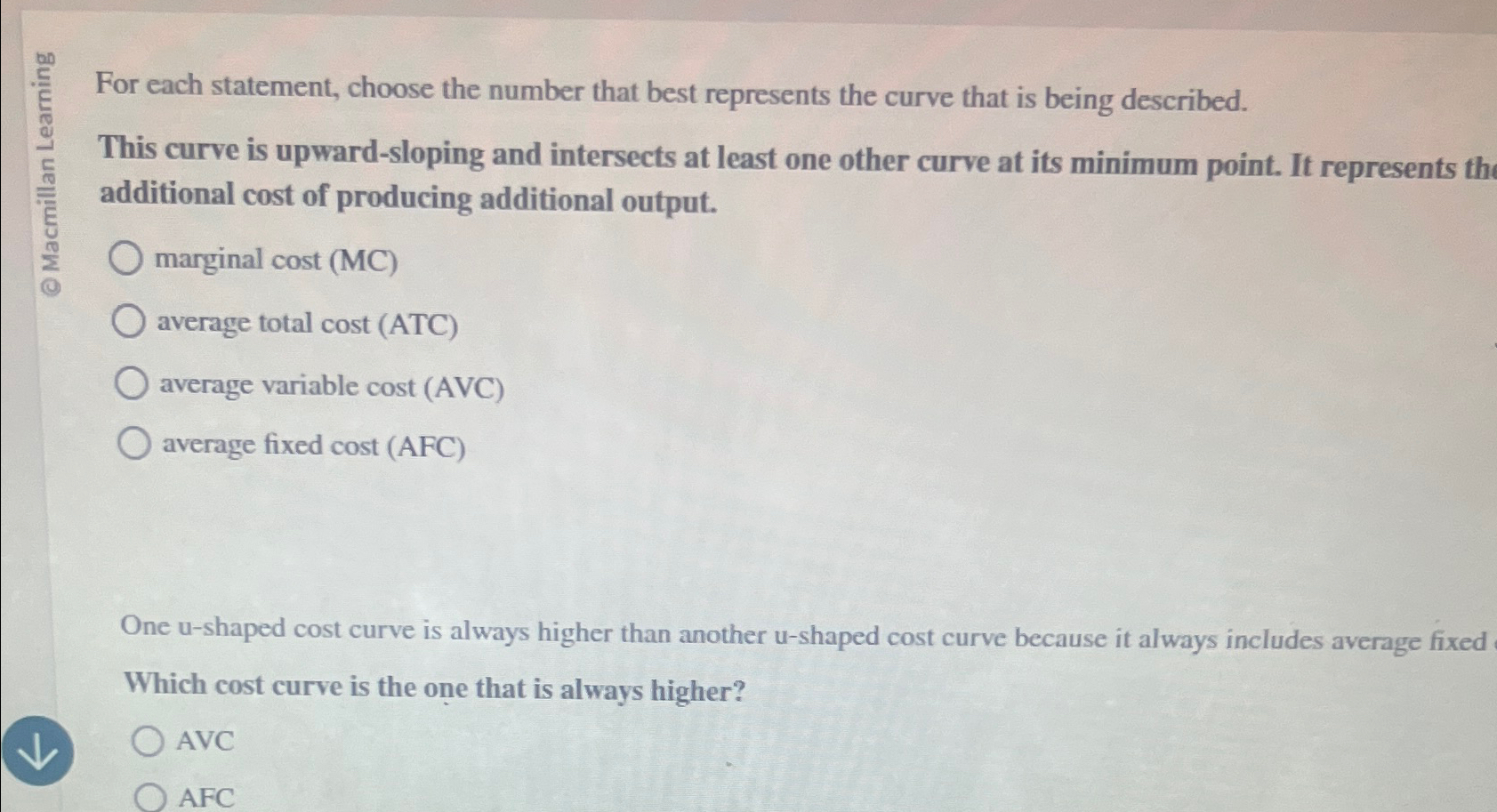 Solved For each statement, choose the number that best | Chegg.com