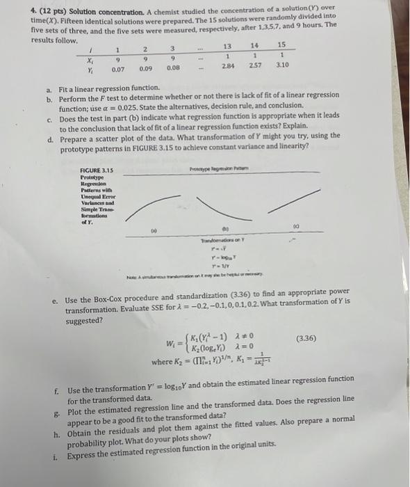 Solved 4. (12 pts) Solution concentration. A chemist studied | Chegg.com