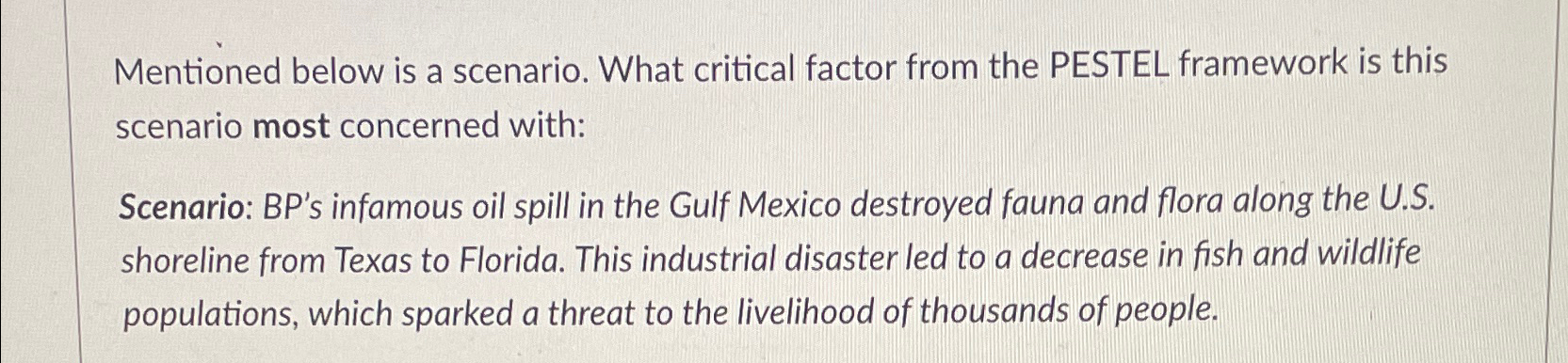 Solved Mentioned below is a scenario. What critical factor | Chegg.com Solved Mentioned below is a scenario. What critical factor | Chegg.com