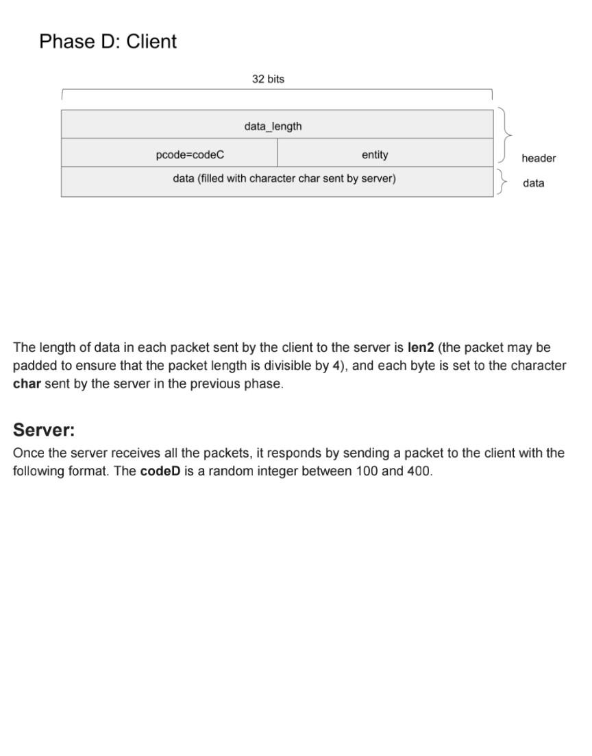Solved Phase A Client: The client sends a single UDP packet | Chegg.com