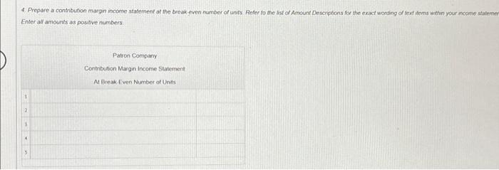 Solved Suppose that Patron Company sells a product for $19. | Chegg.com