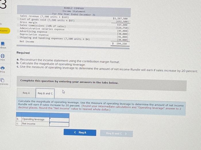 Solved Required a. Reconstruct the income statement using | Chegg.com