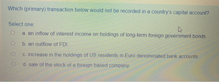 Solved Which (primary) transaction below would not be | Chegg.com
