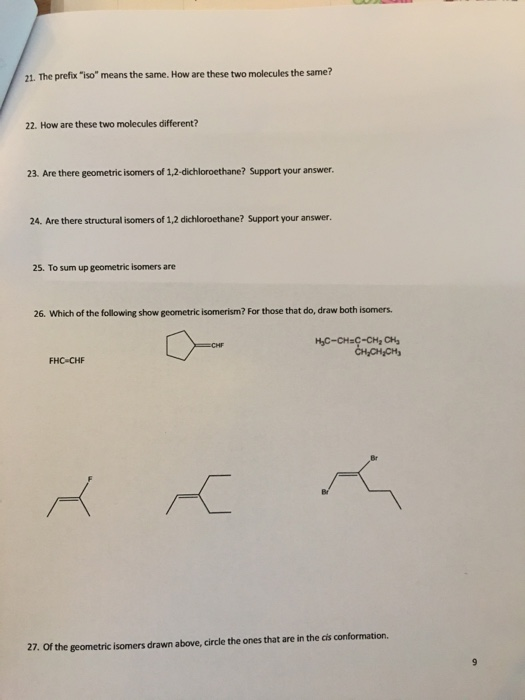 Solved 21. The prefix "iso" means the same. How are these | Chegg.com