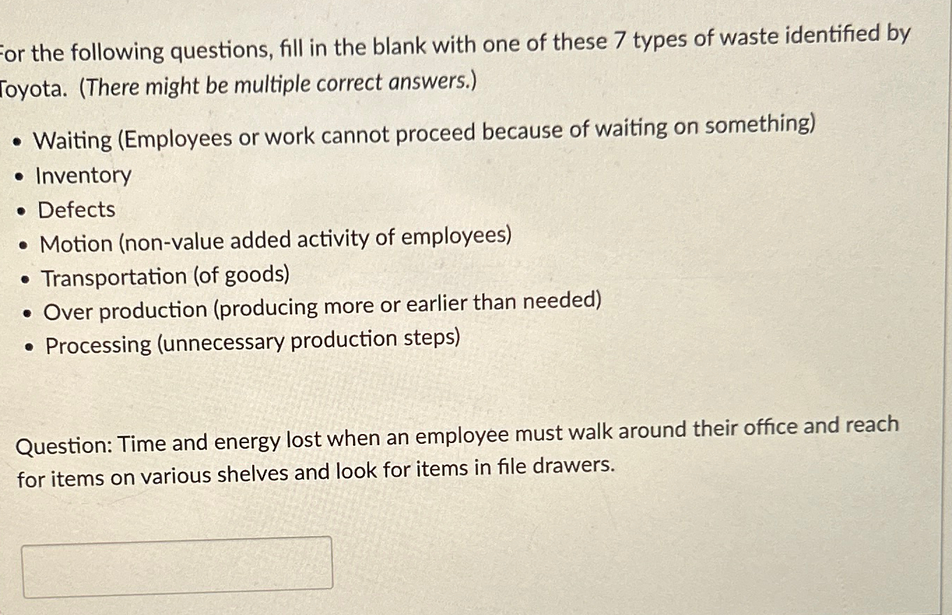 Solved For the following questions, fill in the blank with | Chegg.com