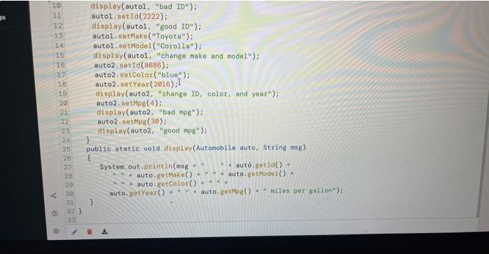 Solved Programming Exercise 5−8 ∨ [1] Automobilejava | Chegg.com