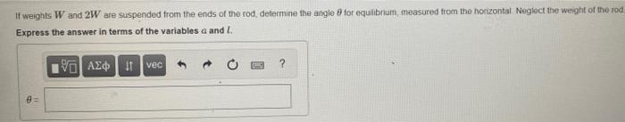 Solved The rod BC is supported by two cords, each of length | Chegg.com