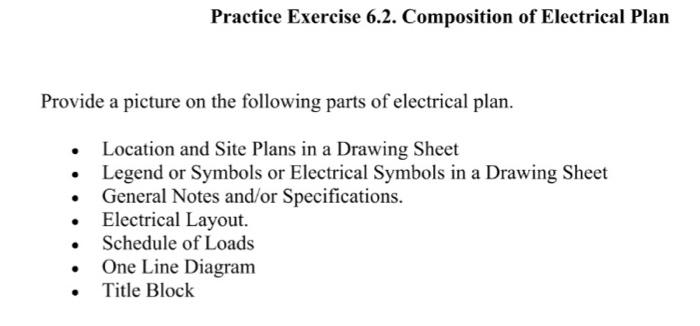 Solved Practice Exercise 6.2. Composition of Electrical Plan | Chegg.com