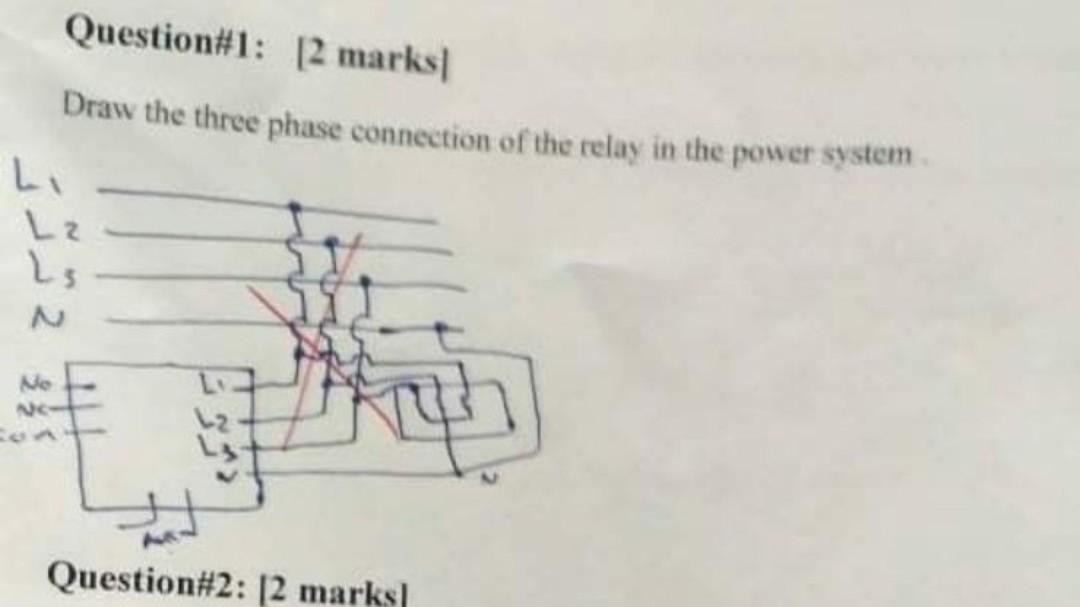 Solved Draw the three phase connection of thw relay in the | Chegg.com