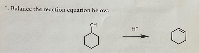 Solved 1. Balance the reaction equation below. H+ | Chegg.com