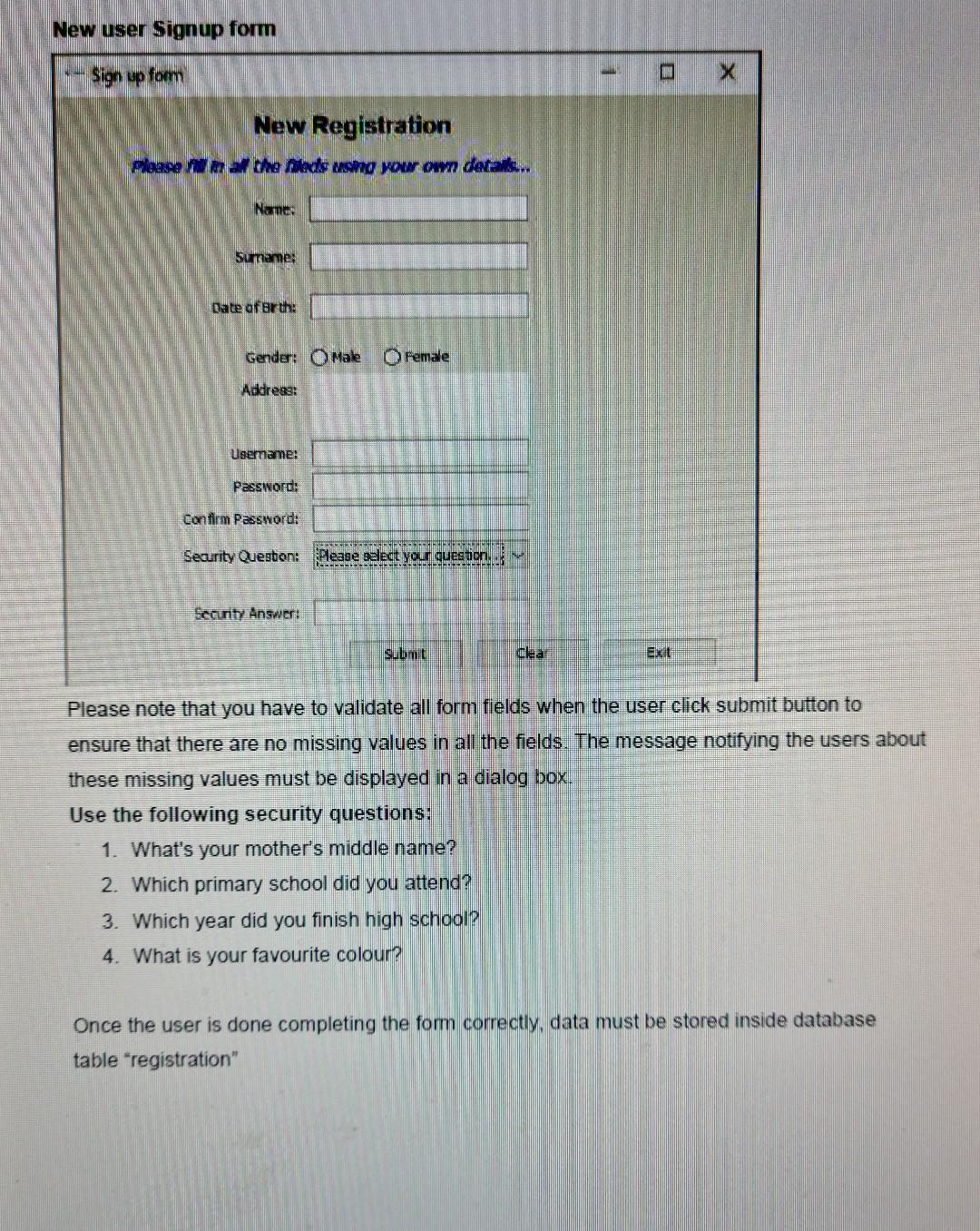 Solved Develop a JFrame program that will be connected with | Chegg.com