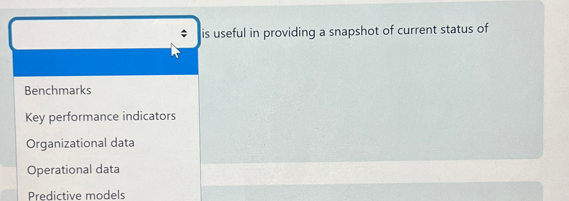 Solved is useful in providing a snapshot of current status | Chegg.com
