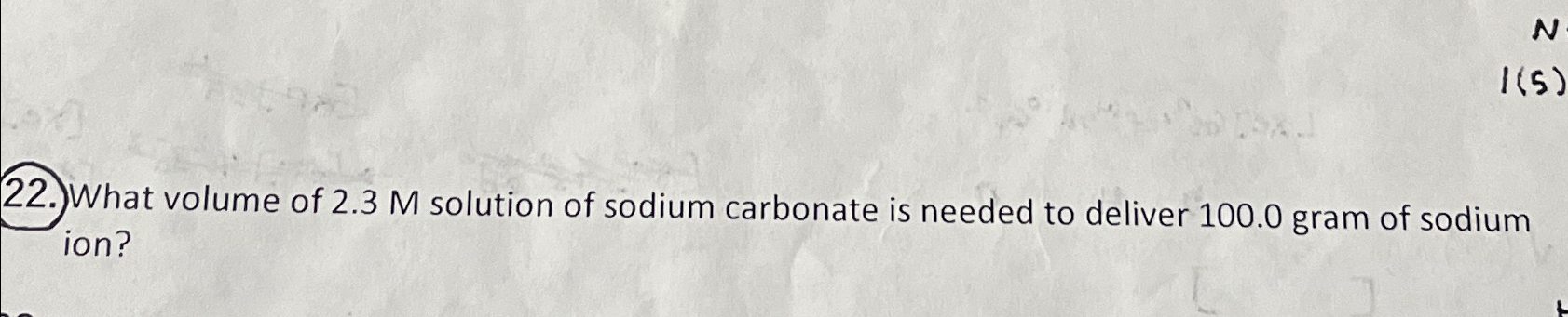 Solved What volume of 2.3M ﻿solution of sodium carbonate is | Chegg.com