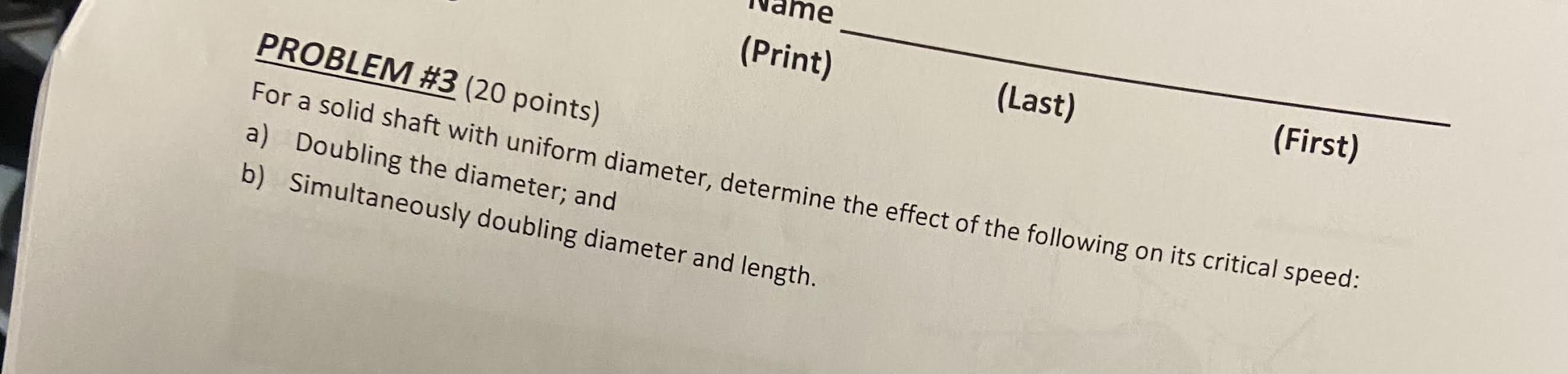 Solved PROBLEM \#3 (20 ﻿points)For a solid shaft with | Chegg.com