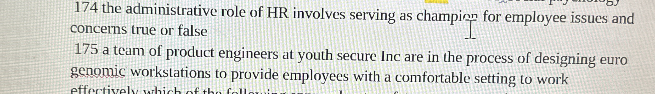 Solved 174 ﻿the administrative role of HR involves serving | Chegg.com