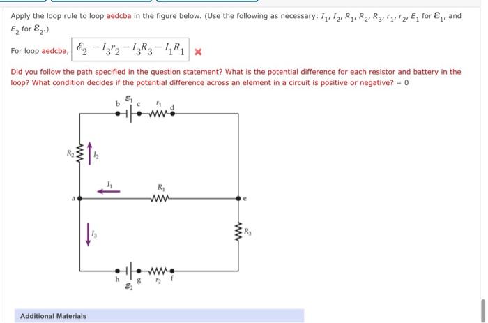 Solved Apply the loop rule to loop aedcba in the figure | Chegg.com
