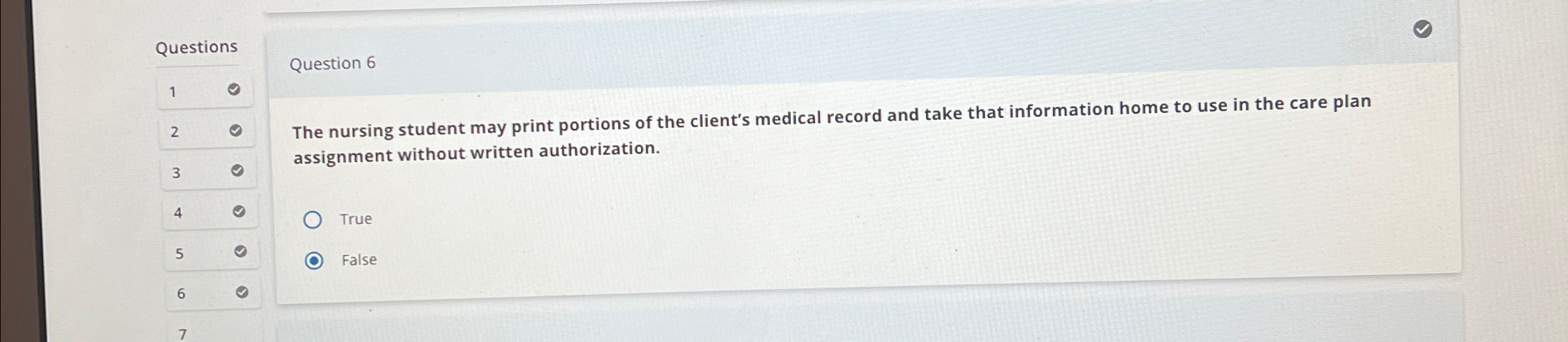 Solved Questions Question 6 1 2 ﻿The nursing student may | Chegg.com