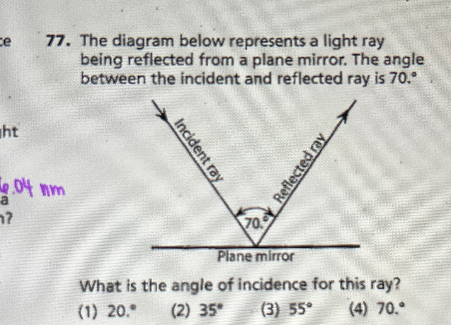 Solved The diagram below represents a light ray being | Chegg.com
